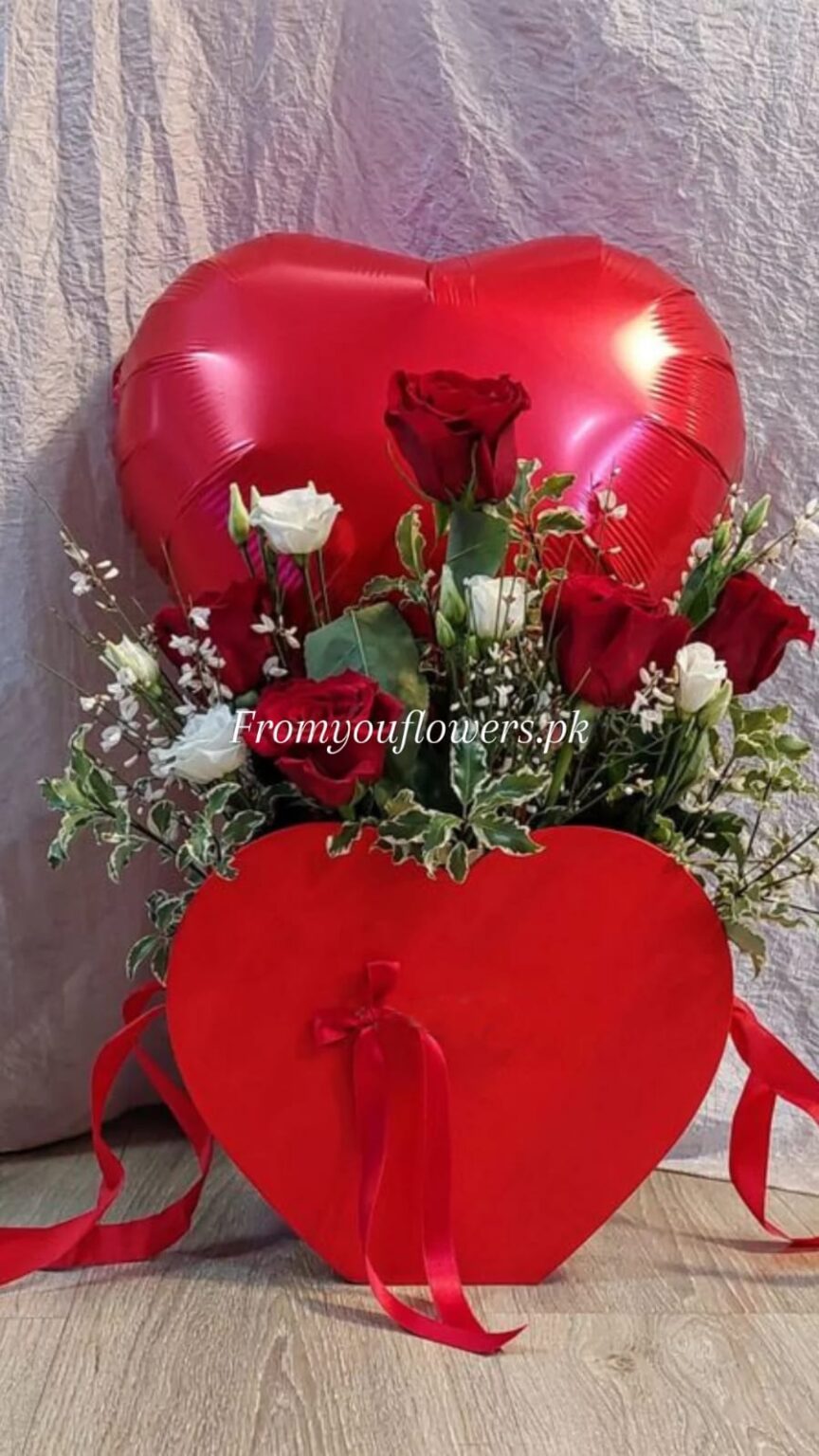 Heart Shape Rose Box | Valentine’s Day Flowers Delivery Pakistan
